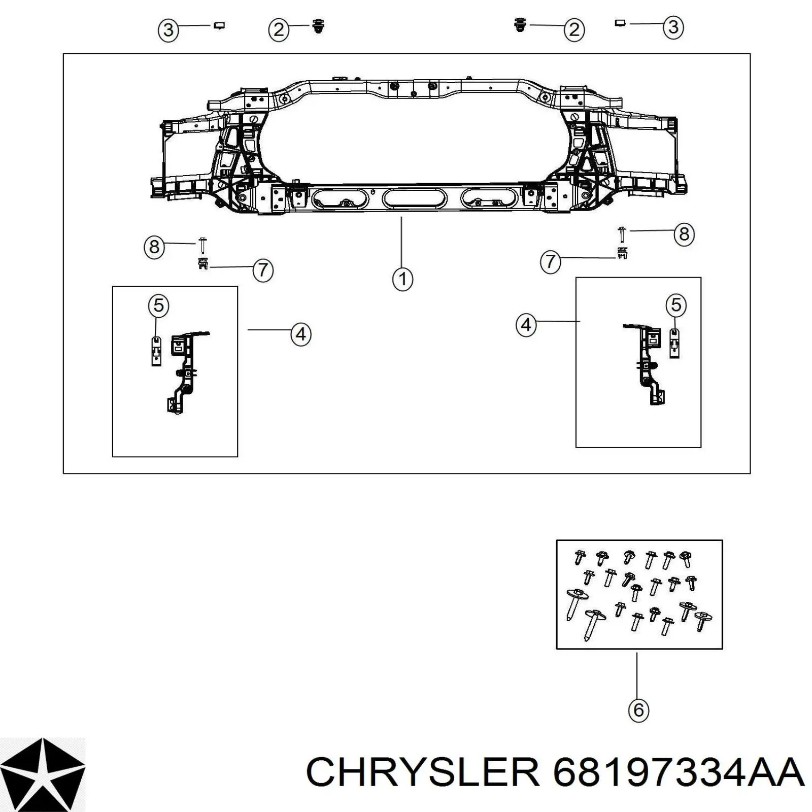 68197334AA Chrysler передняя рама