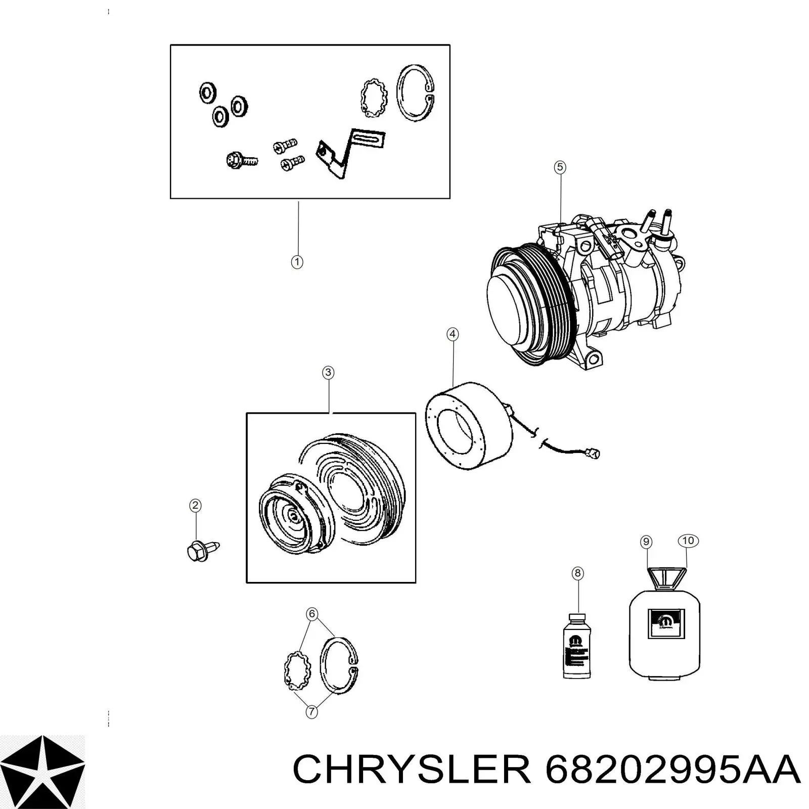 68202995AA Chrysler сравнить цены на Автопро