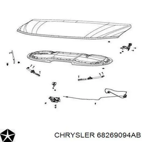 68269094AB Chrysler Буфер (отбойник) капота