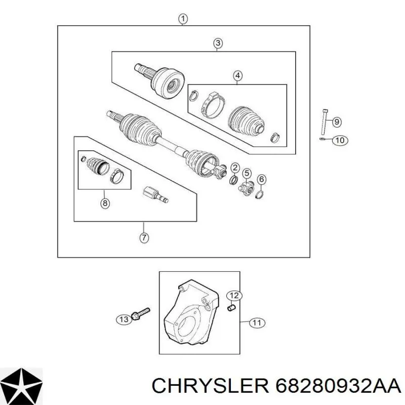 68280932AA Chrysler сравнить цены на Автопро