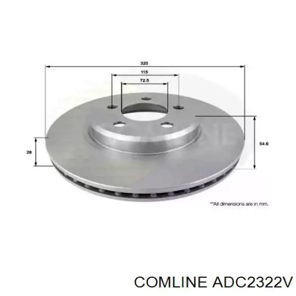 ADC2322V Comline диск тормозной передний