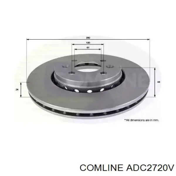 ADC2720V Comline диск тормозной передний