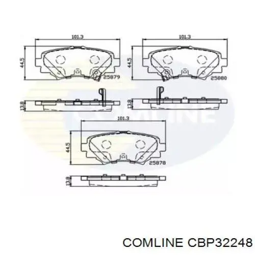 CBP32248 Comline колодки тормозные задние дисковые