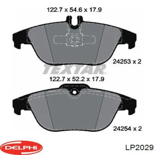 LP2029 Delphi Колодки тормозные задние дисковые