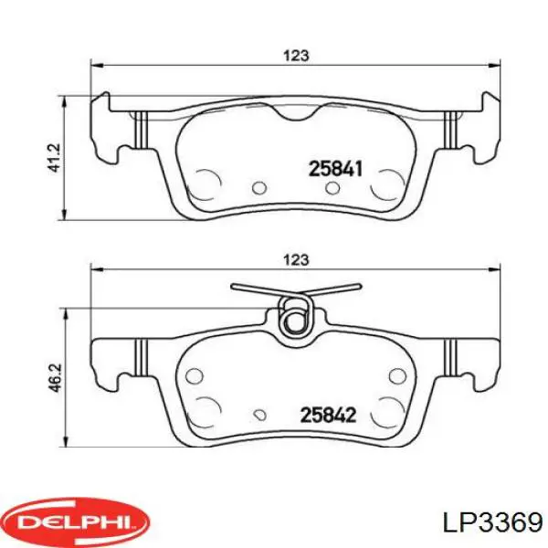 LP3369 Delphi Колодки тормозные задние дисковые