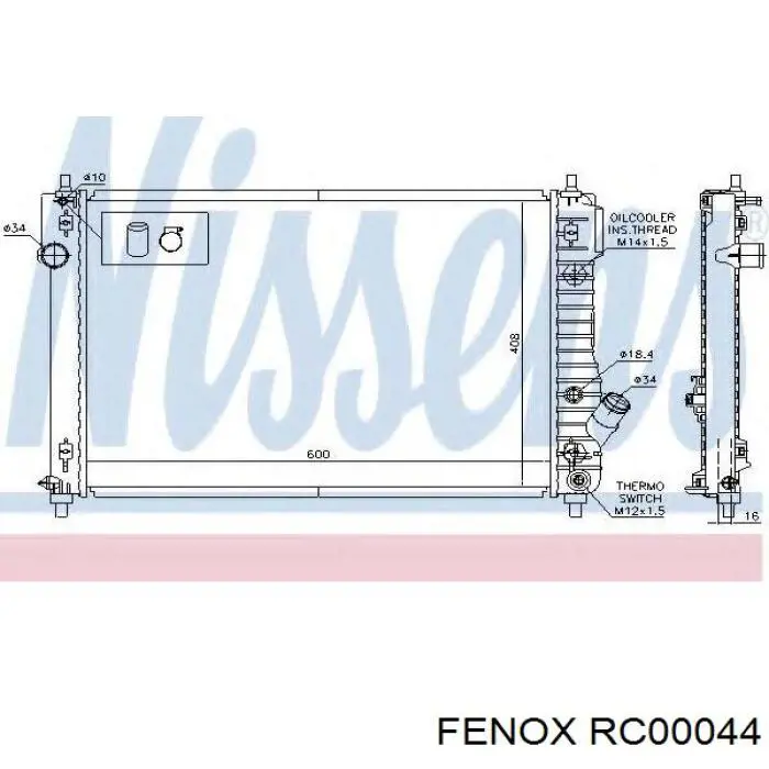 96444386 General Motors радиатор охлаждения двигателя