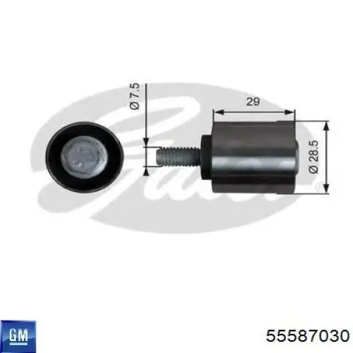 55587030 General Motors паразитный ролик грм
