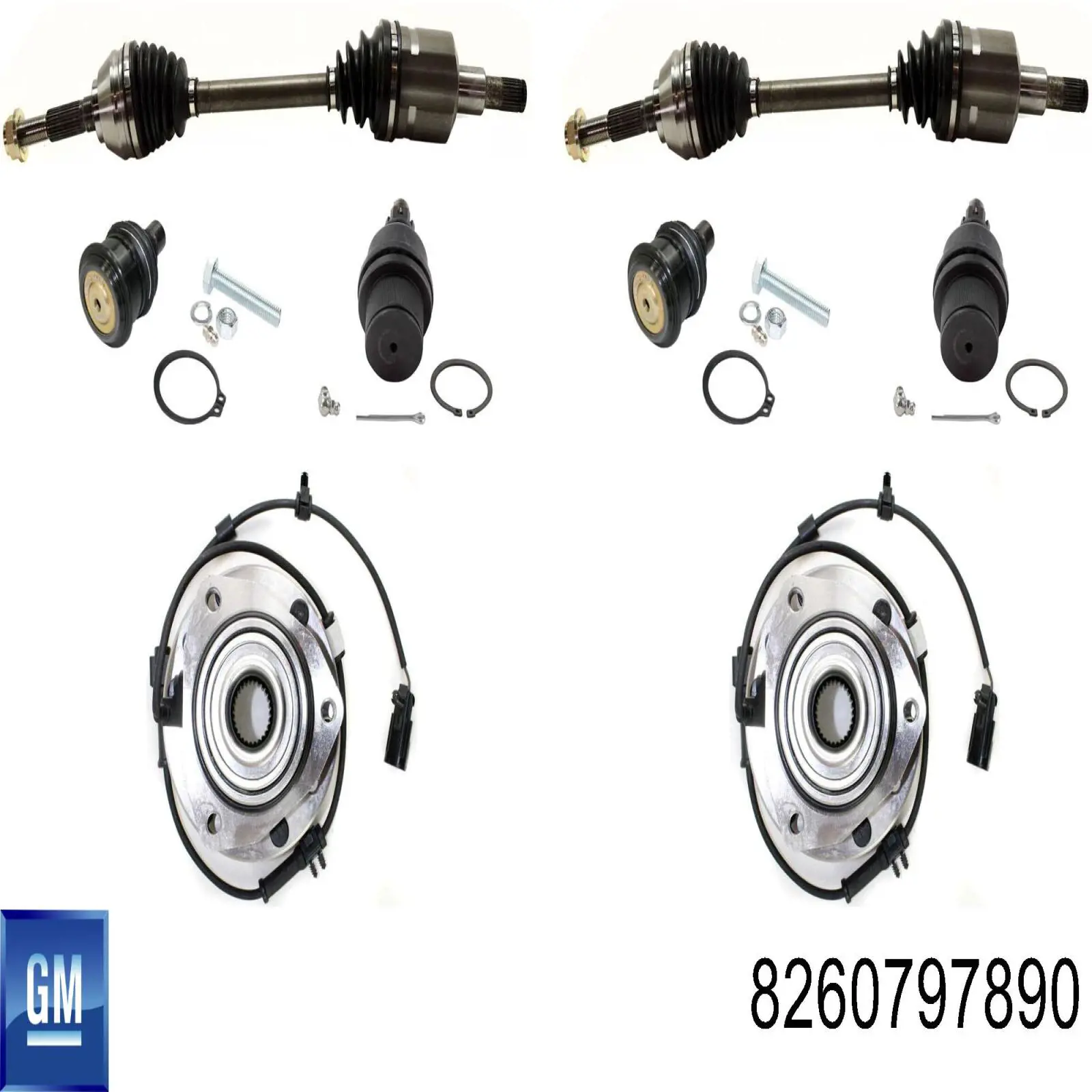 8260797890 General Motors полуось (привод передняя)