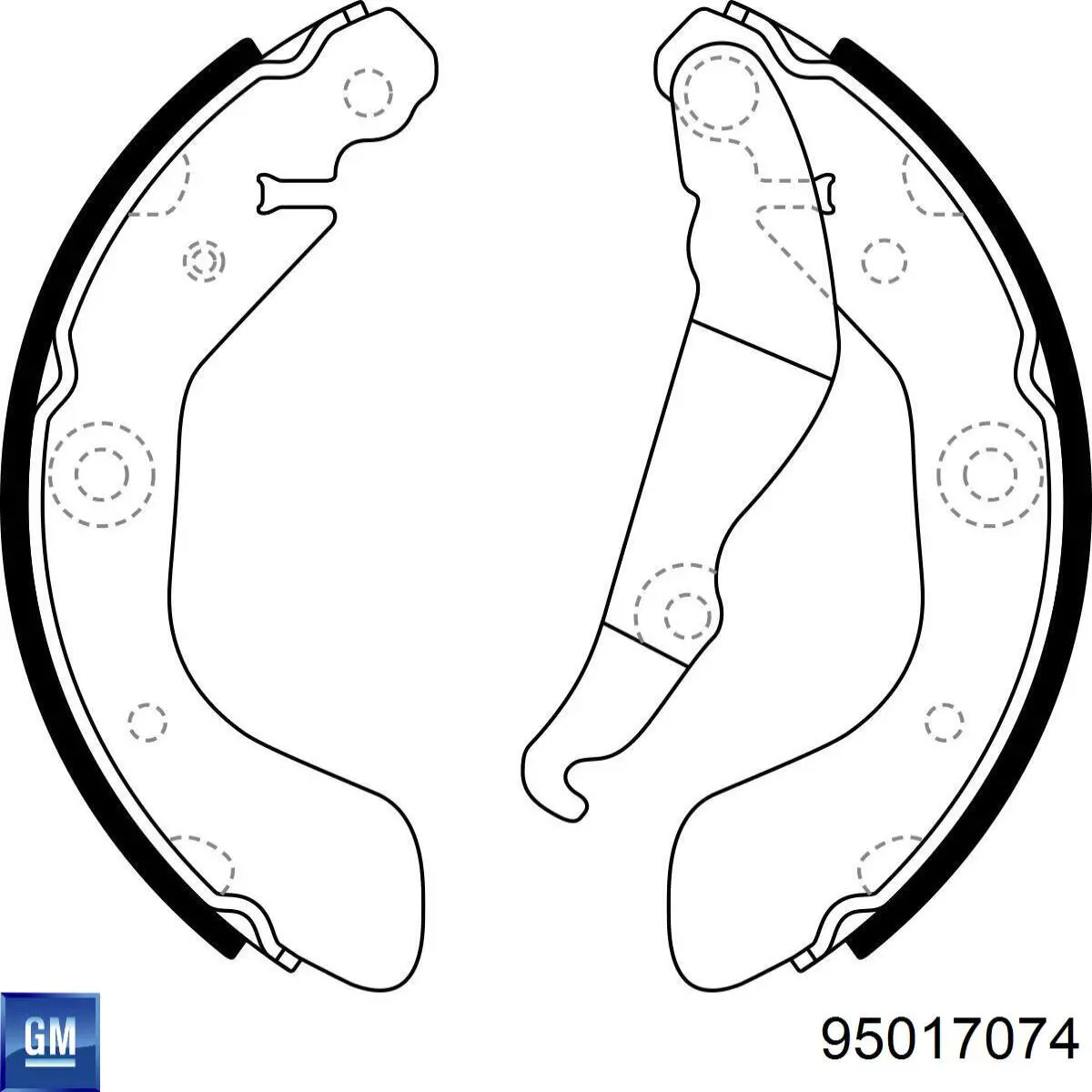 95017074 General Motors Колодки тормозные задние барабанные