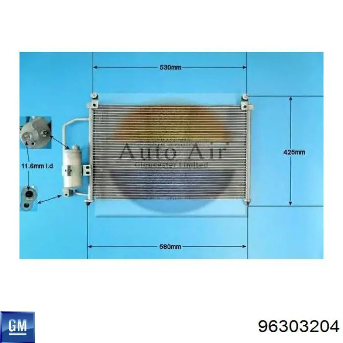 96303204 General Motors радиатор кондиционера