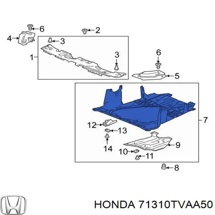 71310TVAA50 Honda воздуховод бампера переднього