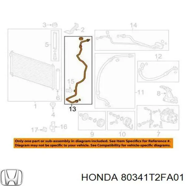 80341T2FA01 Honda сравнить цены на Автопро