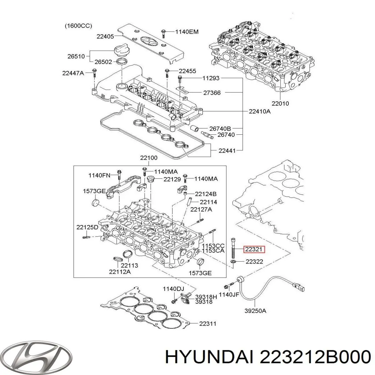 223212B000 Hyundai/Kia болт головки блока цилиндров