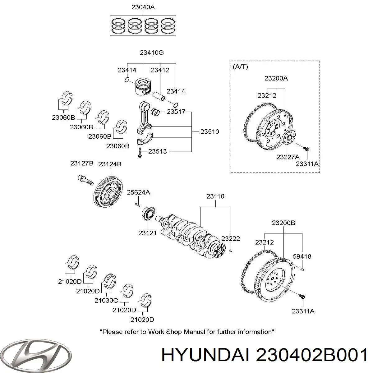 230402B001 Hyundai/Kia Кольца поршневые комплект на мотор, STD.