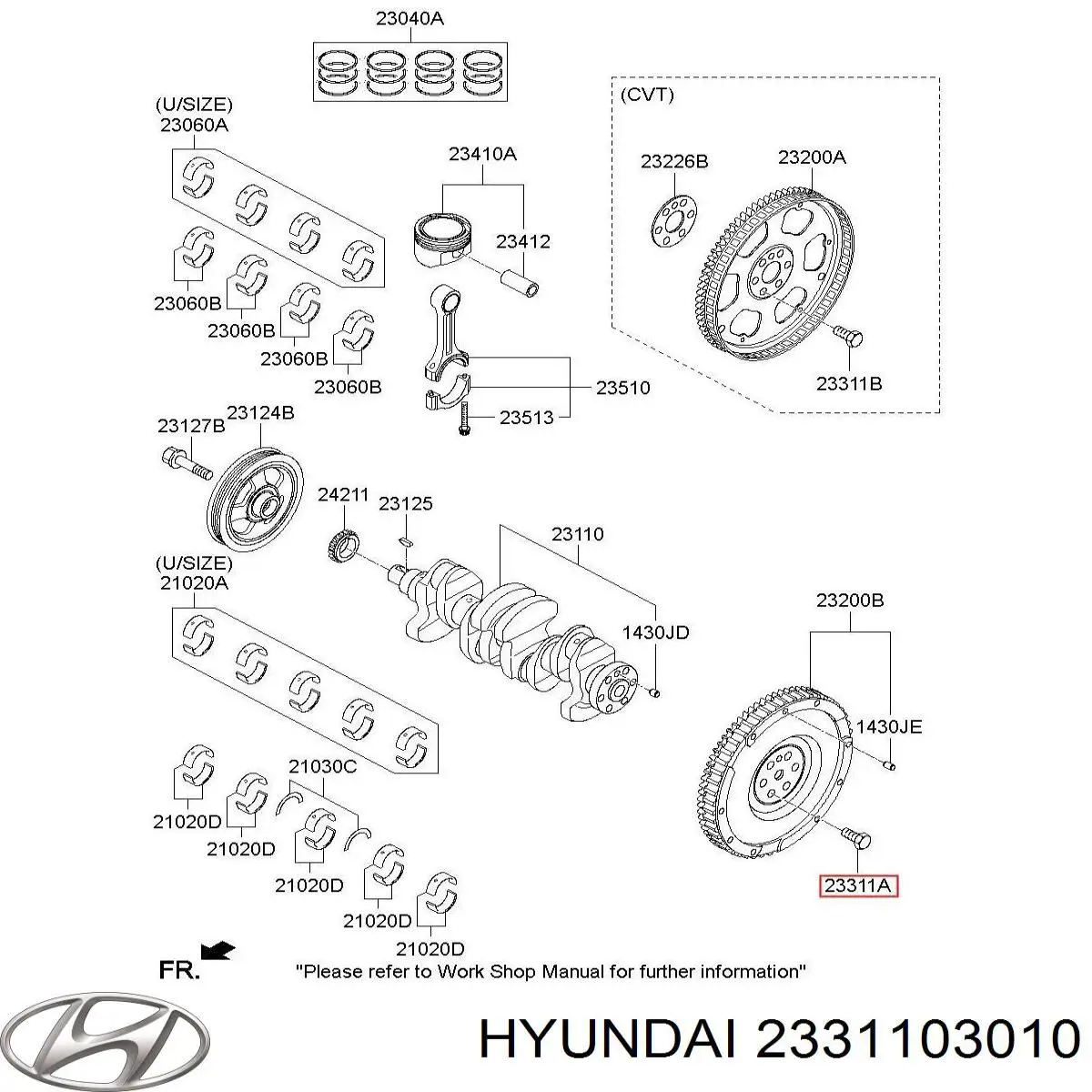 2331103010 Hyundai/Kia сравнить цены на Автопро