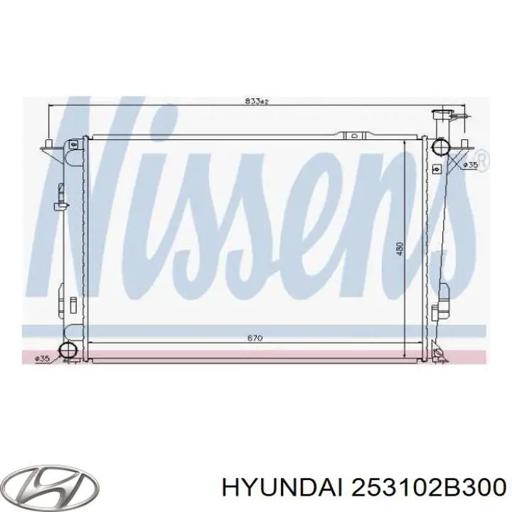 253102B300 Hyundai/Kia радиатор охлаждения двигателя