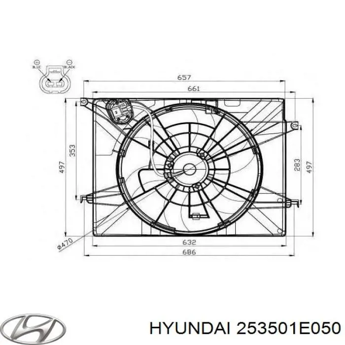 253501E050 Hyundai/Kia Диффузор радиатора охлаждения