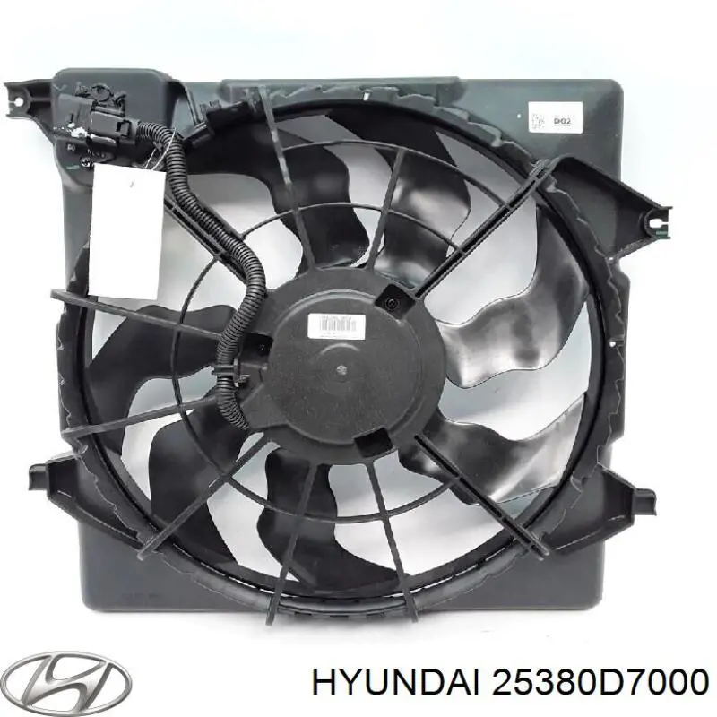 25380D7000 Hyundai/Kia Диффузор радиатора охлаждения, в сборе с мотором ...