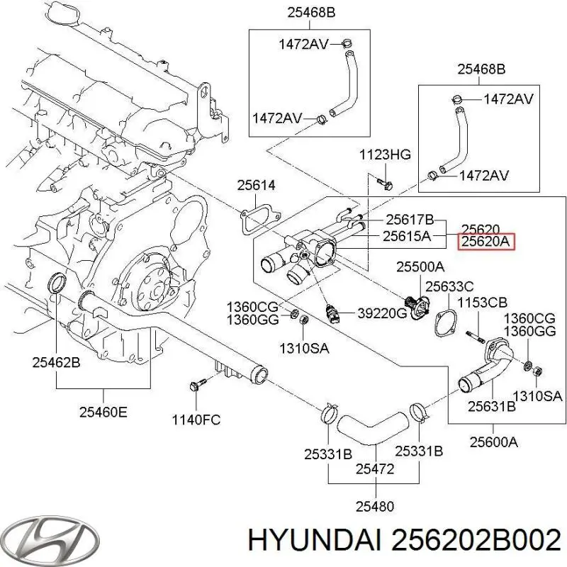 256202B002 Hyundai/Kia Корпус термостата
