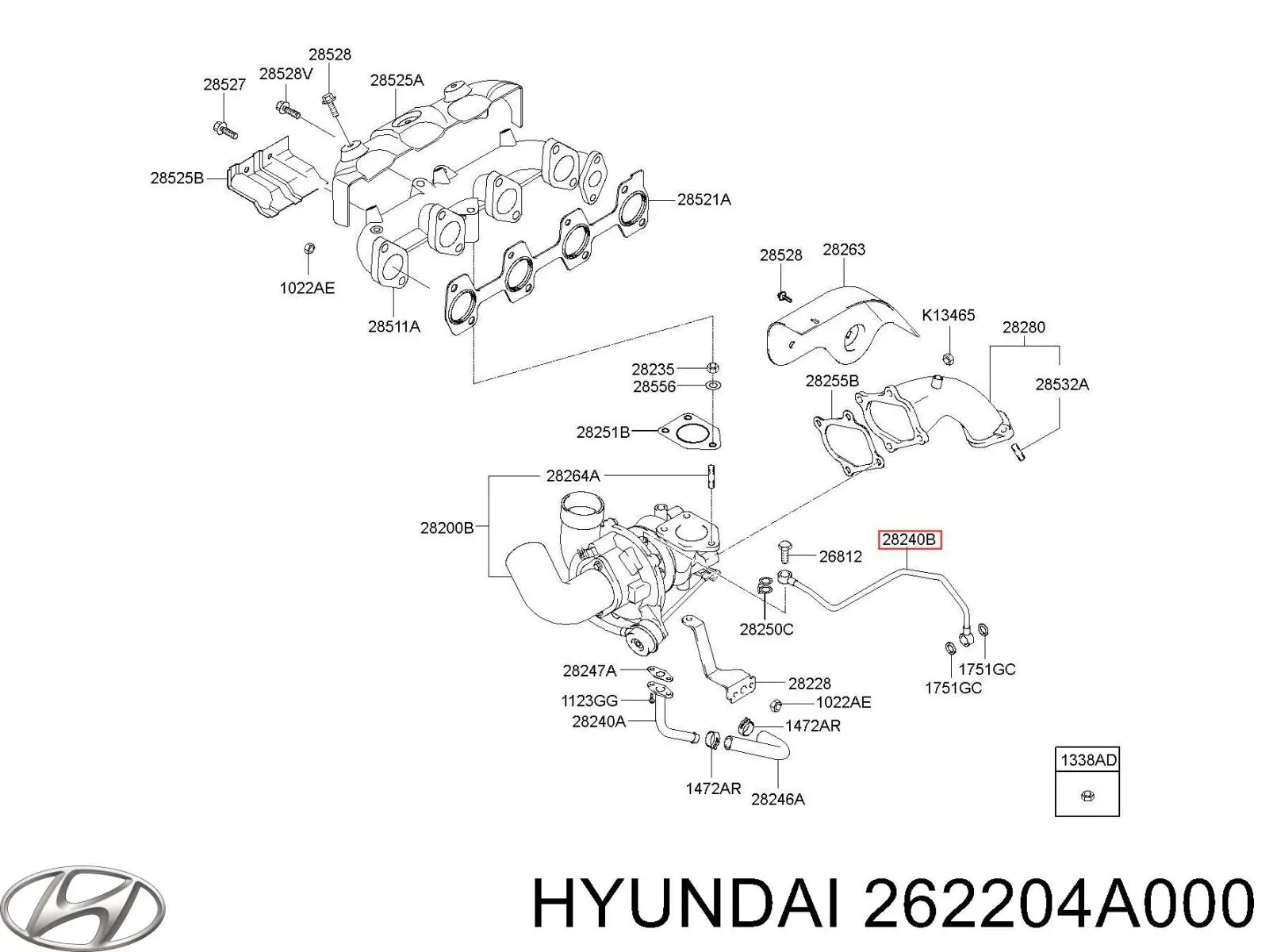 262204A000 Hyundai/Kia сравнить цены на Автопро