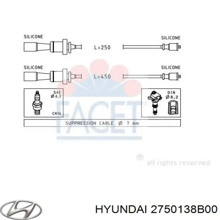 27501 38B00 Hyundai/Kia Провода высоковольтные, комплект