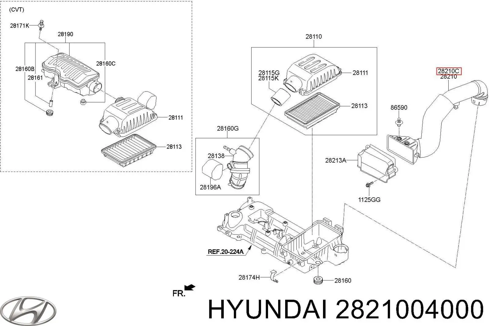 2821004000 Hyundai/Kia сравнить цены на Автопро