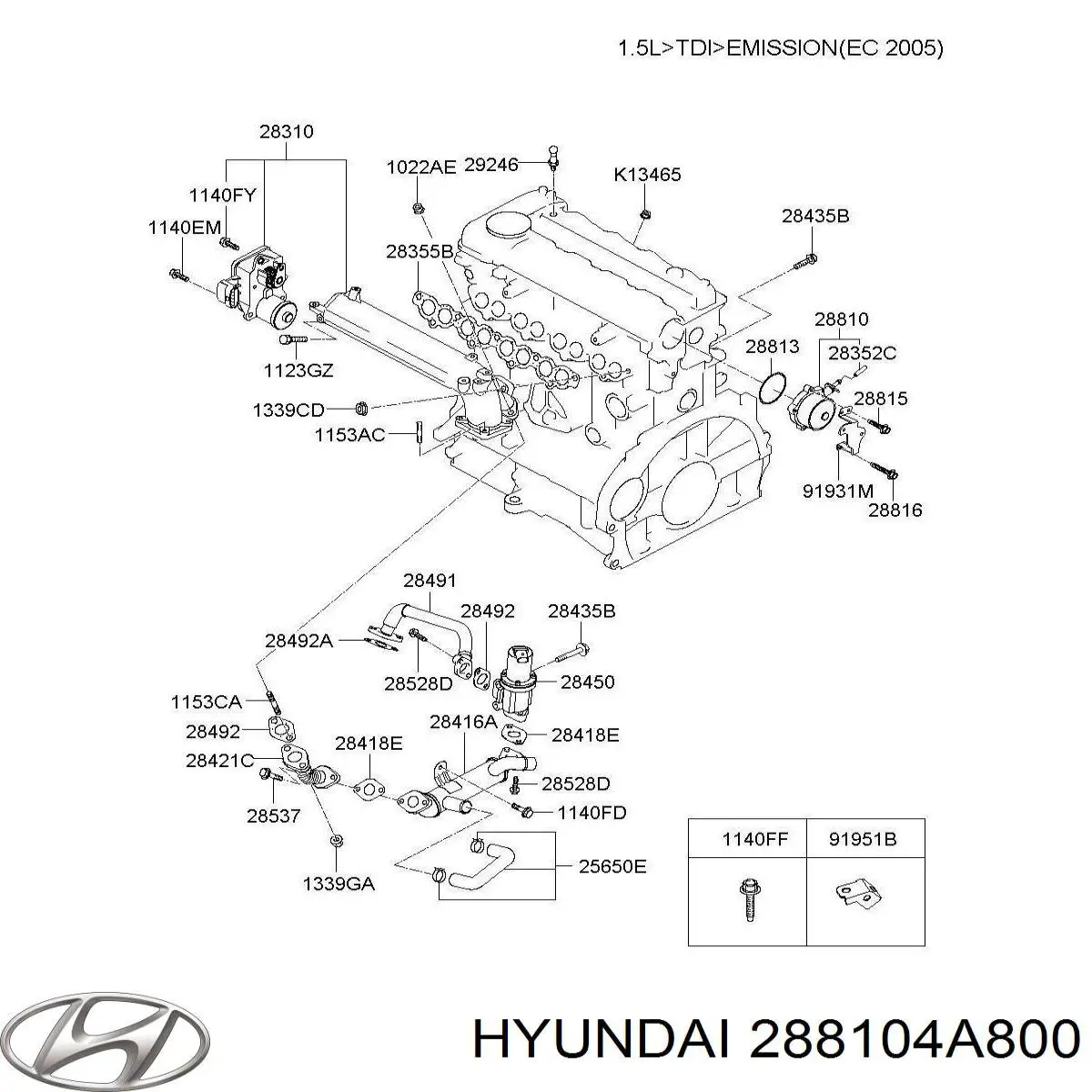288104A800 Hyundai/Kia Насос вакуумный