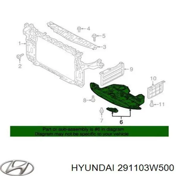 291103W500 Hyundai/Kia защита двигателя передняя