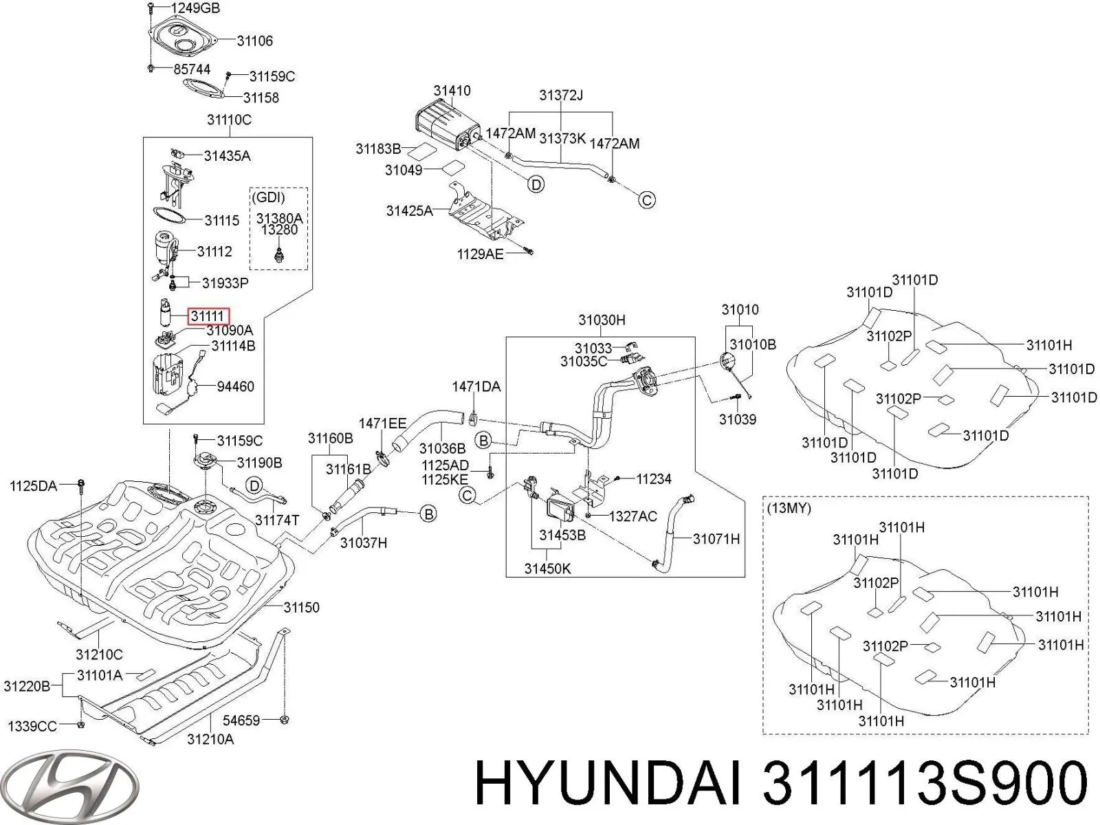 311113S900 Hyundai/Kia сравнить цены на Автопро