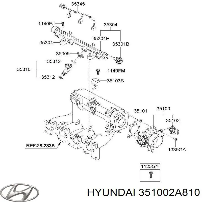 351002A810 Hyundai/Kia Дроссельная заслонка в сборе