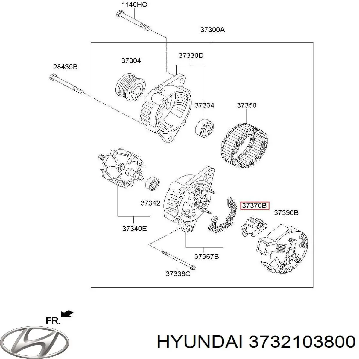 3732103800 Hyundai/Kia Шкив генератора