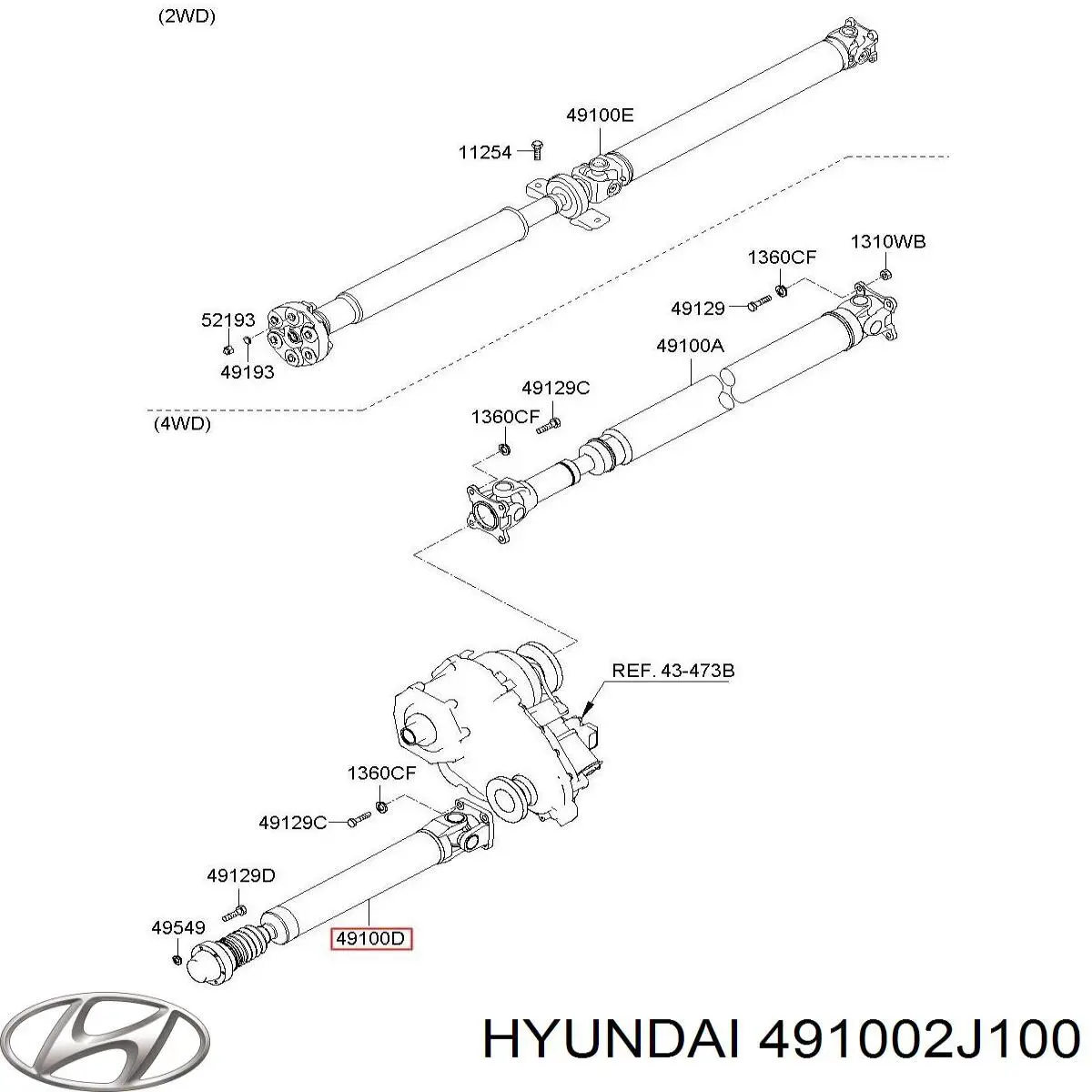491002J100 Hyundai/Kia сравнить цены на Автопро