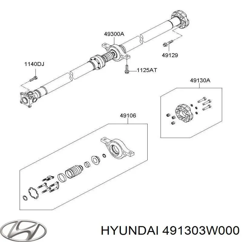 491303W000 Hyundai/Kia муфта кардана эластичная