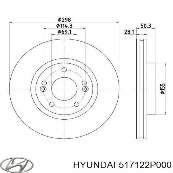 517122P000 Hyundai/Kia Диск тормозной передний