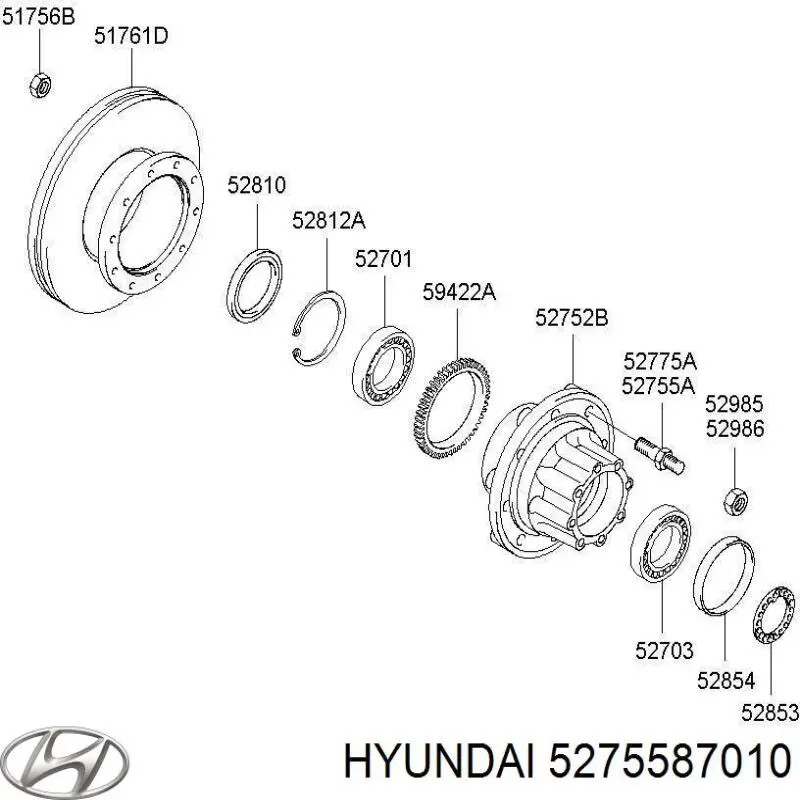 5275587010 Hyundai/Kia шпилька колеса universe задняя lh м12