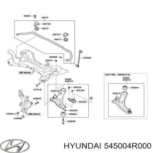 545004R000 Hyundai/Kia автозапчастина