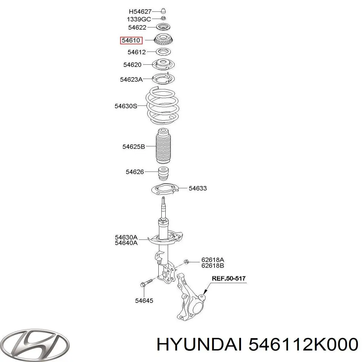 546112K000 Hyundai/Kia опора амортизатора переднего