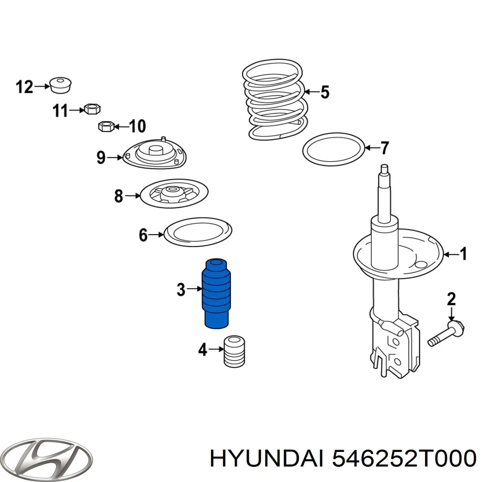546512Y000 Hyundai/Kia амортизатор передний левый