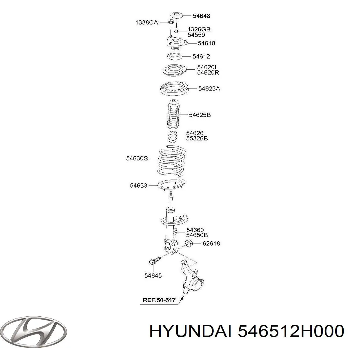 546512H000 Hyundai/Kia Амортизатор передний левый