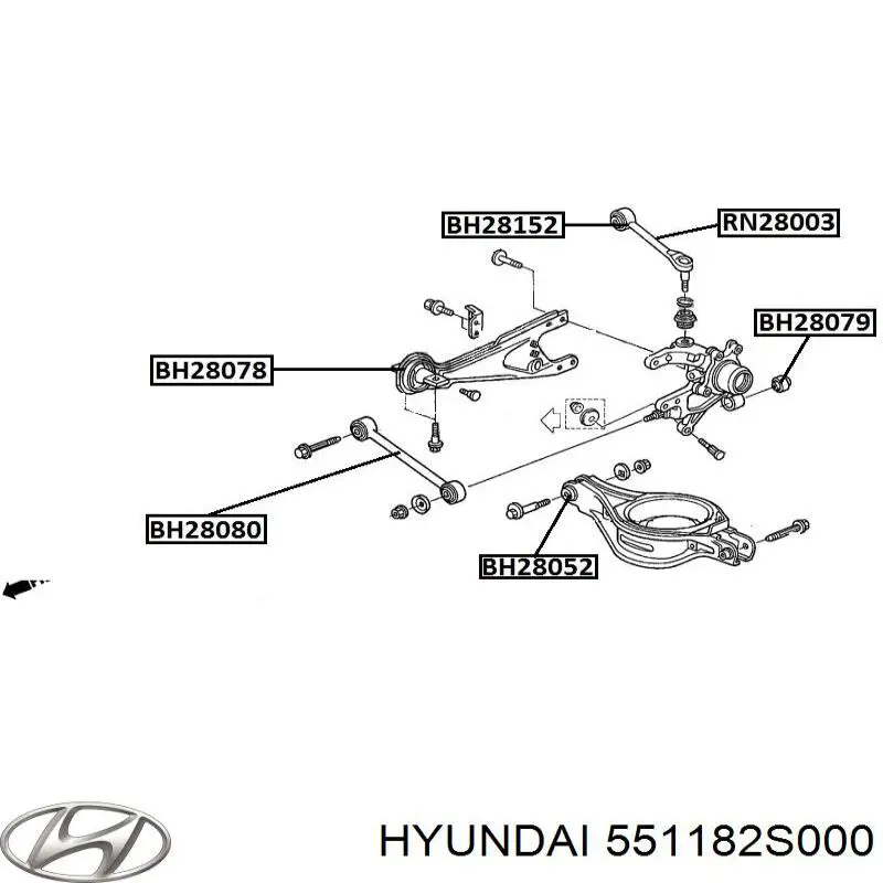551182S000 Hyundai/Kia сайлентблок заднего поперечного рычага