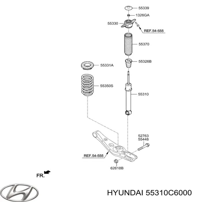 55310C6000 Hyundai/Kia амортизатор задний