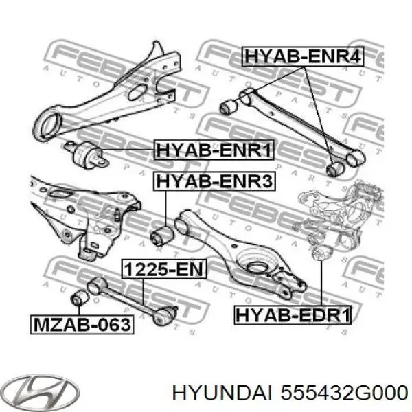 555432G000 Hyundai/Kia Сайлентблок заднего продольного рычага передний