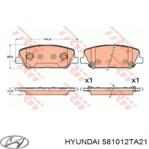 581012TA21 Hyundai/Kia Колодки тормозные передние дисковые