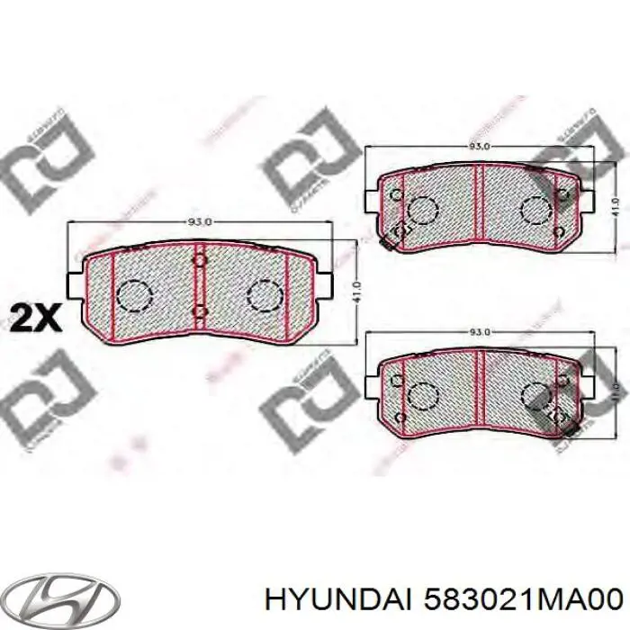 583021MA00 Hyundai/Kia колодки тормозные задние дисковые