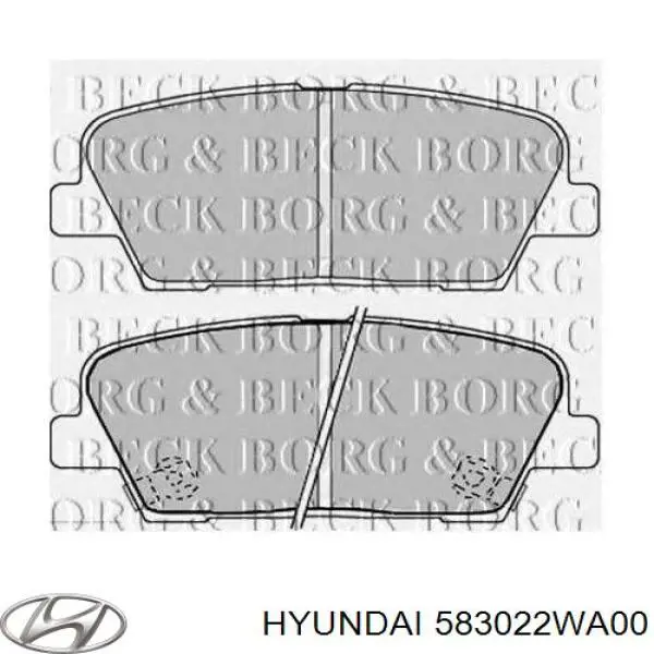 583022WA00 Hyundai/Kia Колодки тормозные задние дисковые