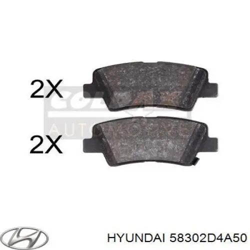 58302D4A50 Hyundai/Kia колодки тормозные задние дисковые