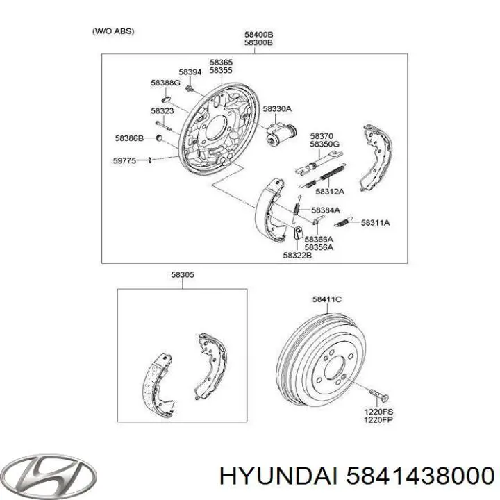 5841438000 Hyundai/Kia Заглушка днища кузова