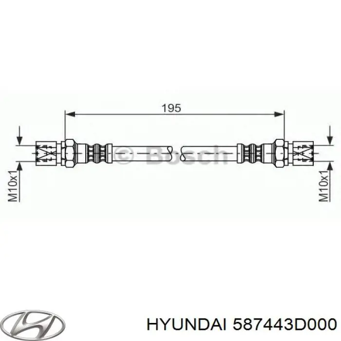 58744-3d000 Hyundai/Kia задний тормозной шланг