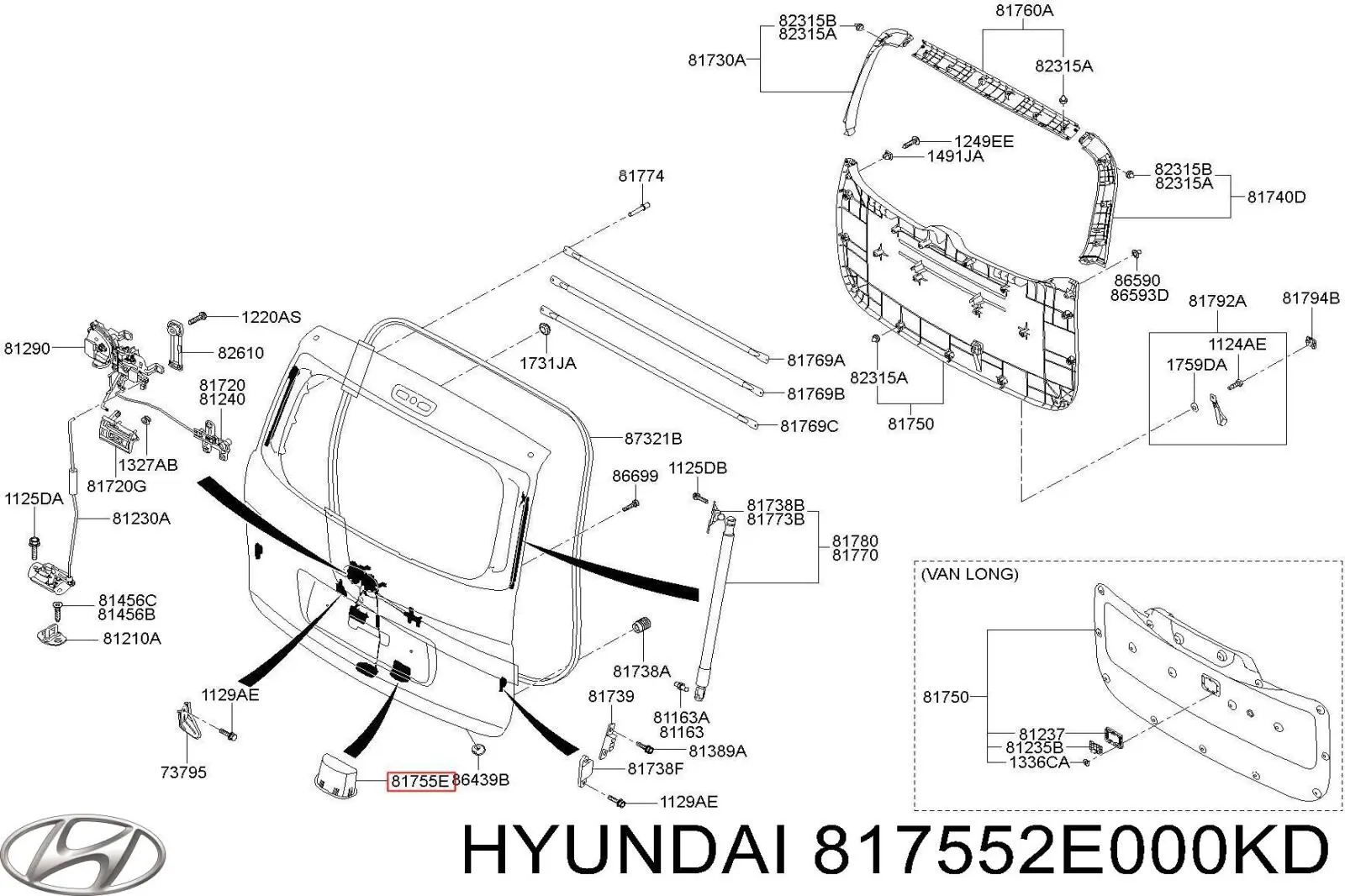 817552E000KD Hyundai/Kia ручка наружная двери багажника