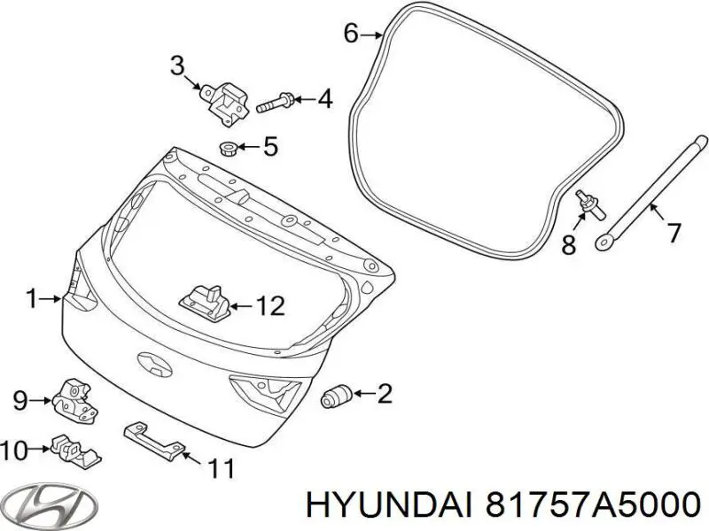 81757A5000 Hyundai/Kia накладка кнопки крышки богаж.